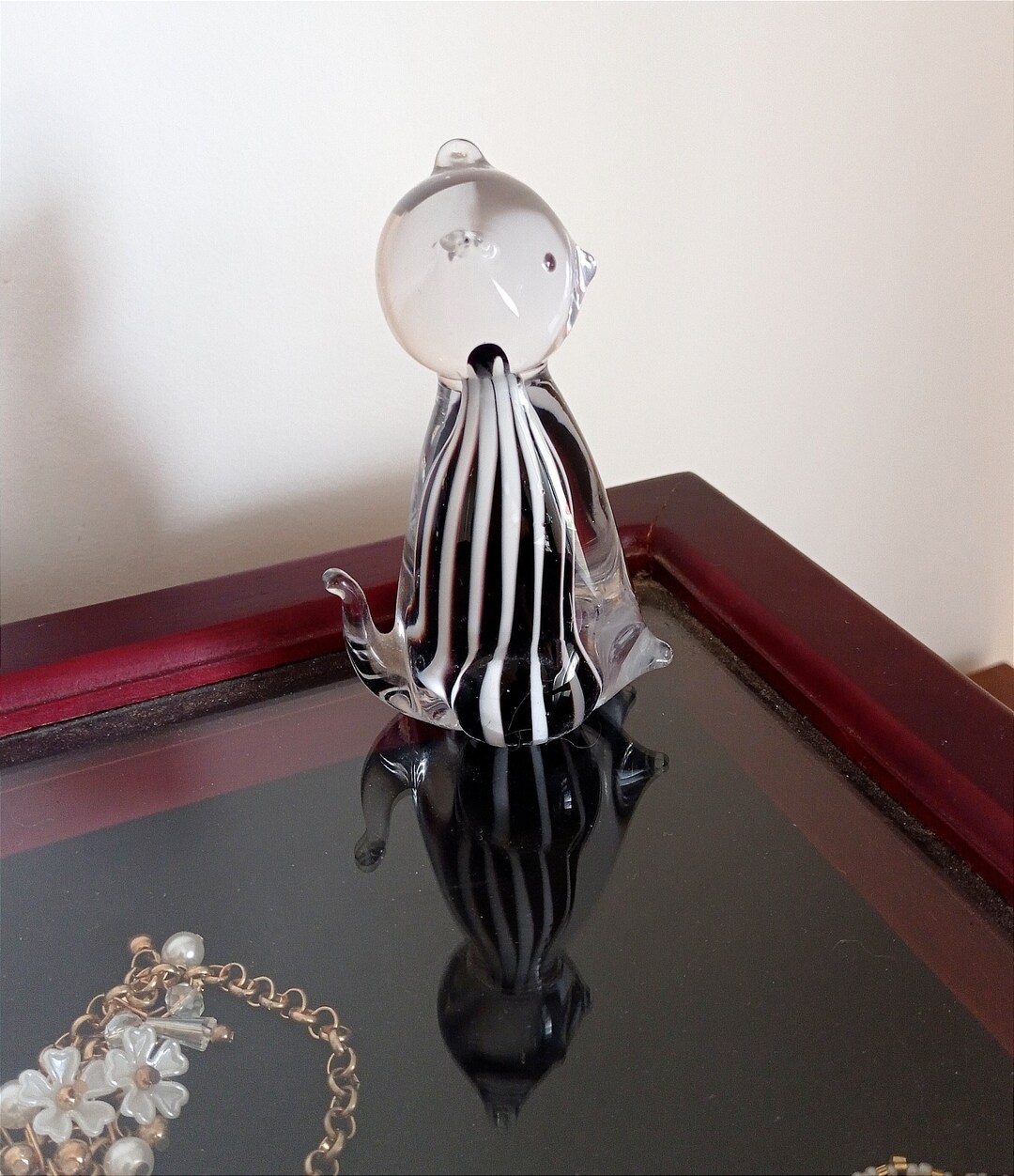 Beautiful Clear Glass Cat Figurine, Vintage Cat Figurine From the '80s ...