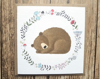 Bear greeting card | Etsy