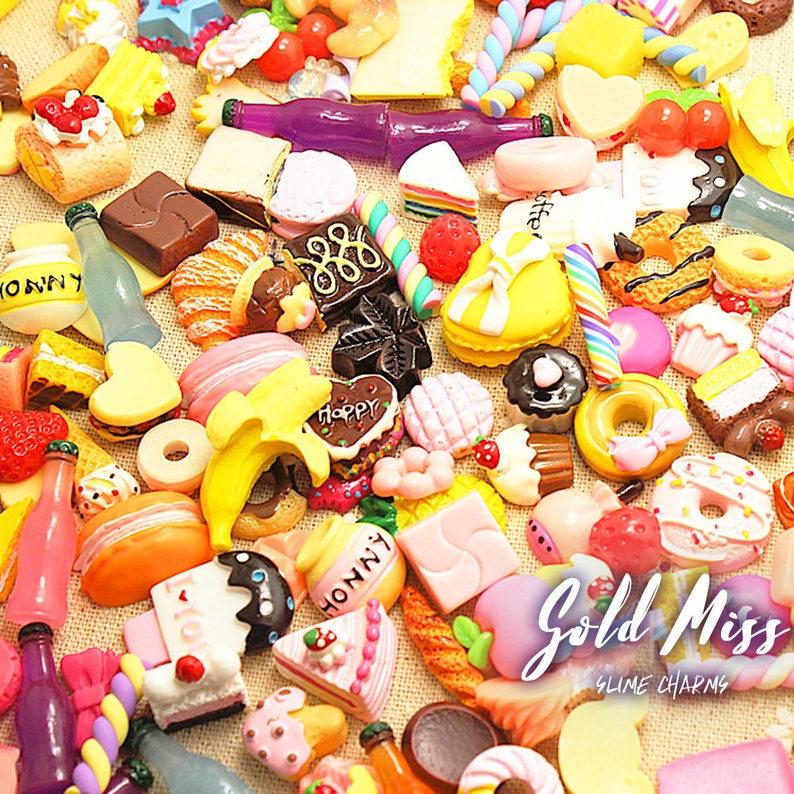 Fake Food Slime Charms DIY Slime Banana Candy Honey Chocolate | Etsy