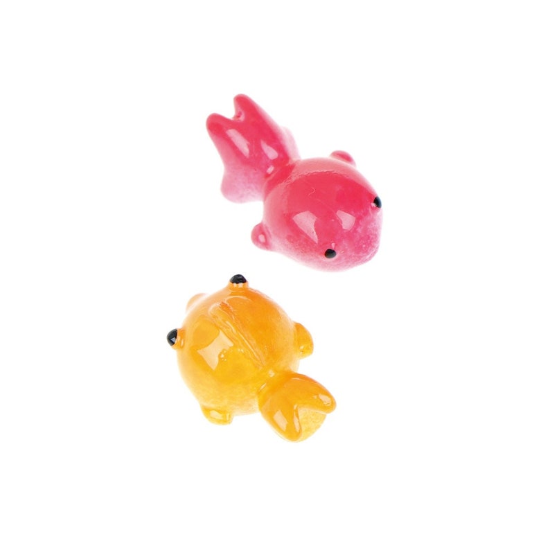 Resin Goldfish Charm Fish Toy Fairy Garden Pink Fish Slime | Etsy