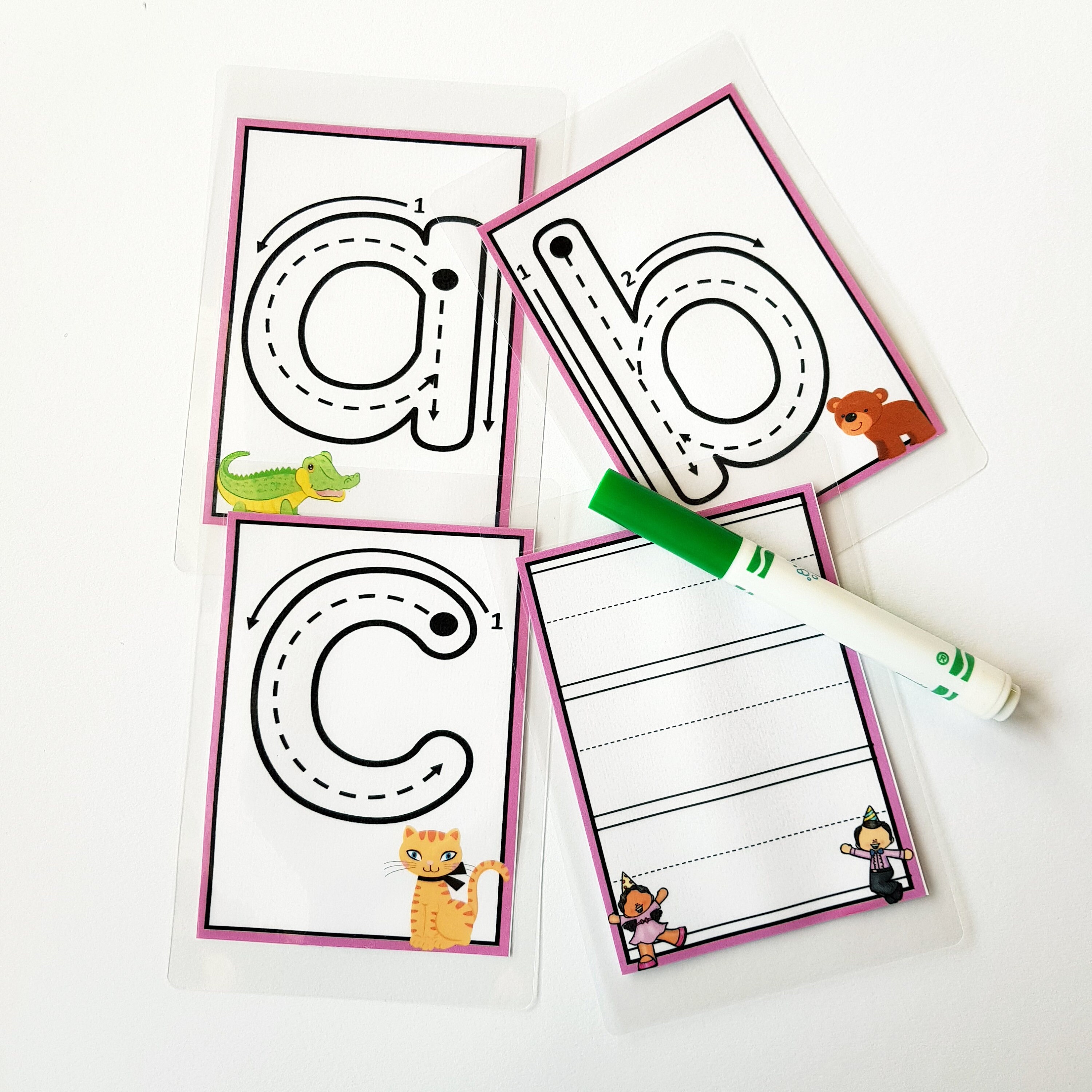 Multilingual Big Alphabet Tracing Printable Flashcards. ABC Handwriting ...