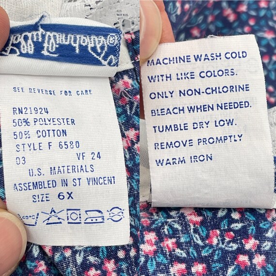 Polly Flinders Vintage Girls 6X Blue Floral Smocked P… - Gem