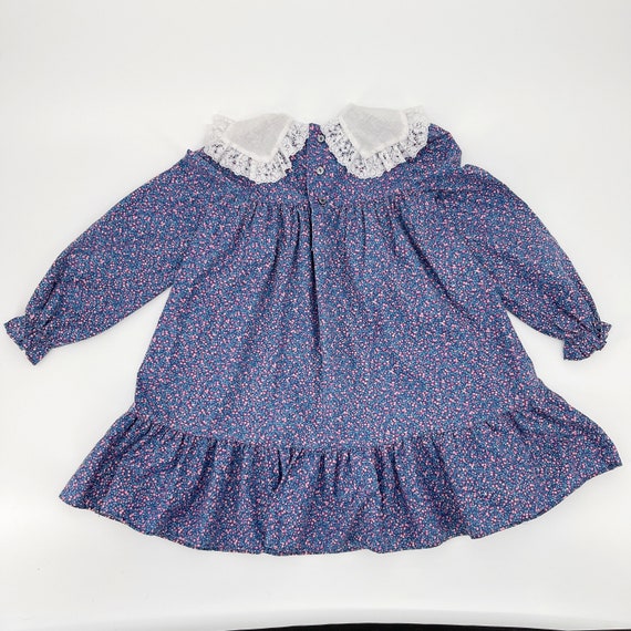 Polly Flinders Vintage Girls 6X Blue Floral Smocked P… - Gem