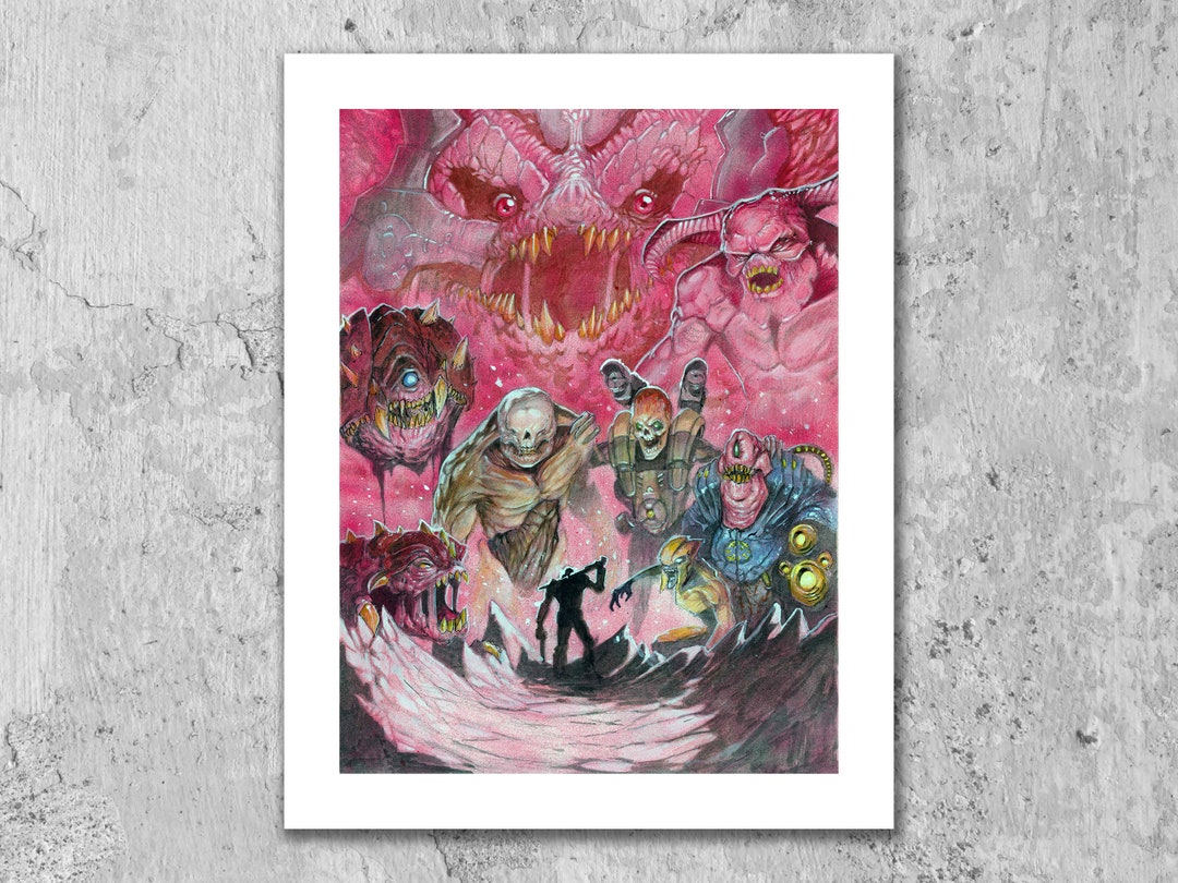 Doomed Based on DOOM by Bethesda, Art Print, Video Game, Wall Art ...
