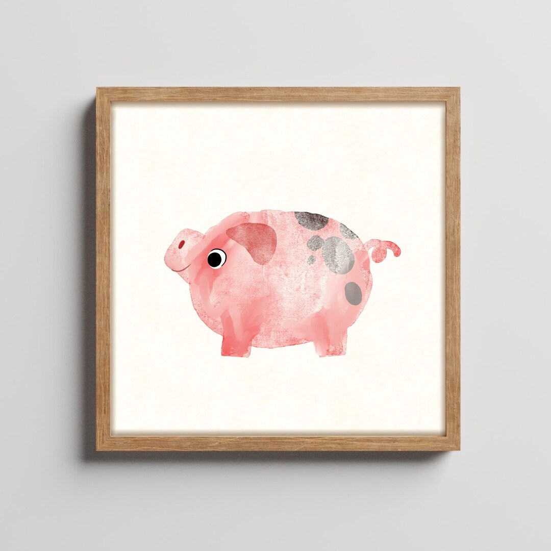 Cute Pig - Art Print - Etsy