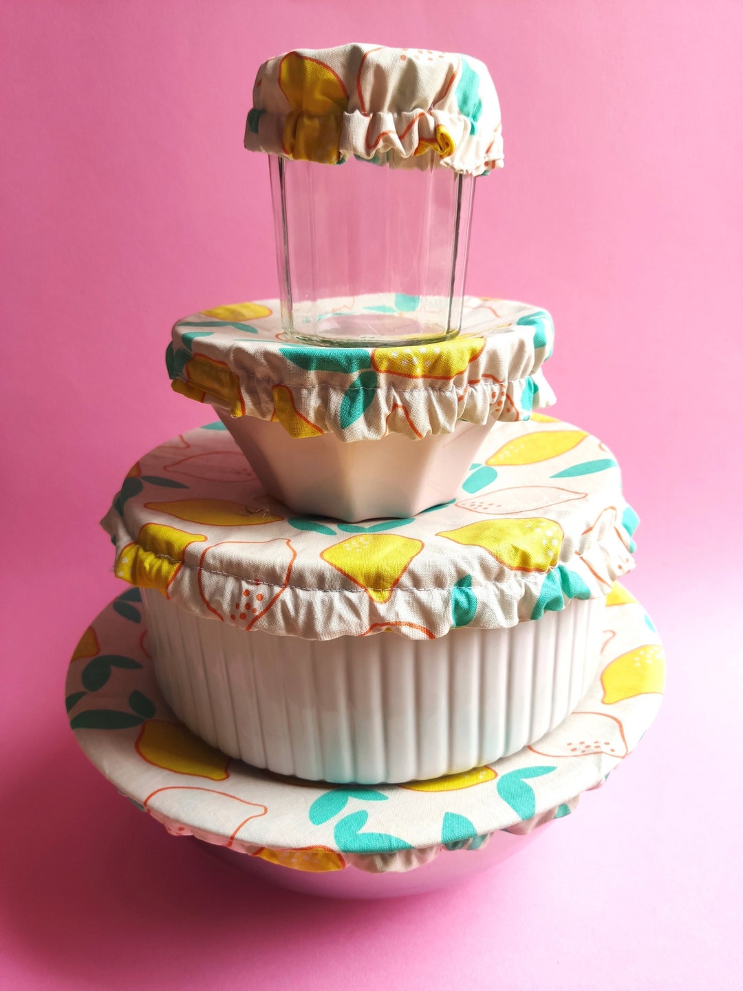 Reversible Food Caps With Yellow and White Lemon Motifs - Etsy