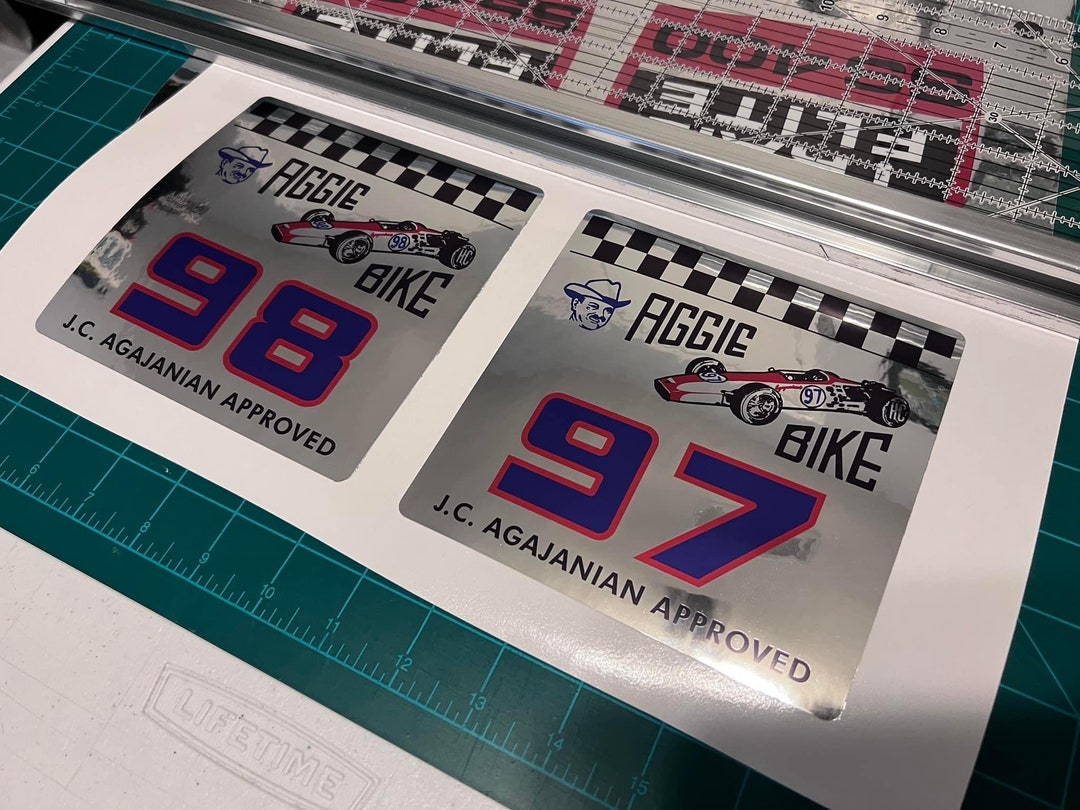 Aggie 97 & Aggie 98 Mini Bike Plate Decal - Etsy