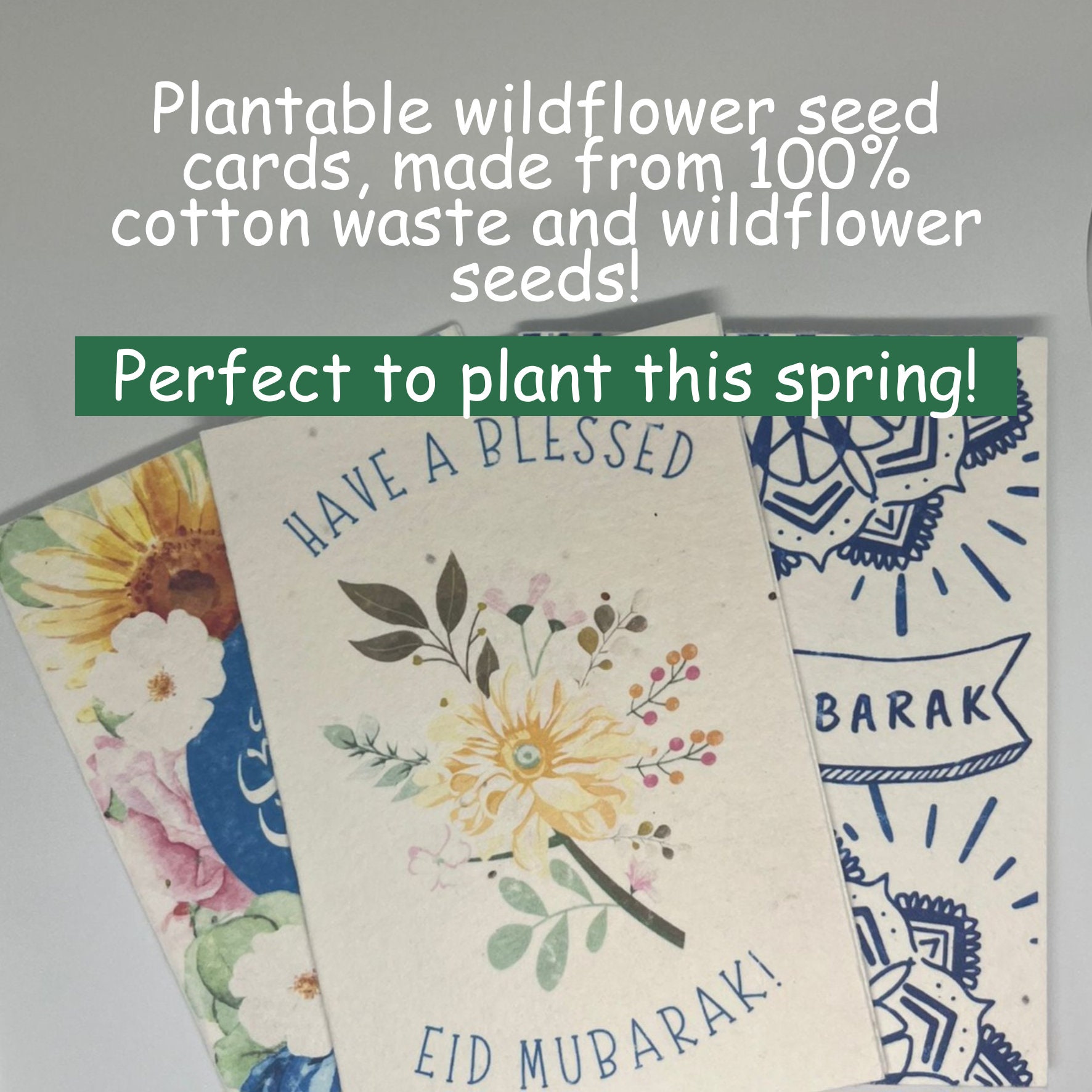 Eid Mubarak Card Eid Card Plantable Seed Card Wildflower Seed Card ...