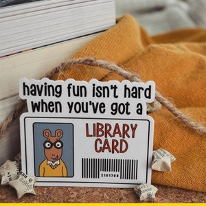Arthur Library Card Sticker: Nostalgic Reader Gift - Etsy