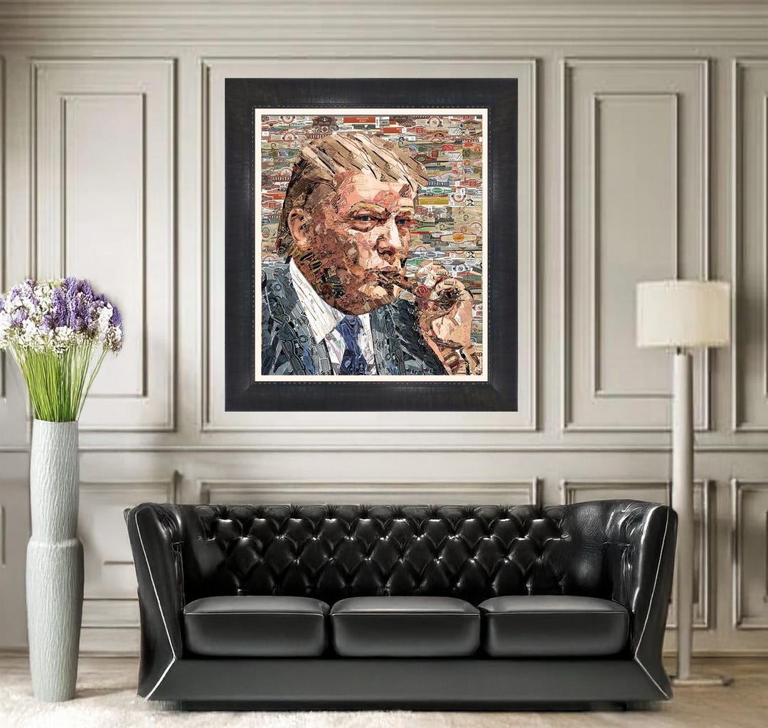 Donald Trump - Cigar Band Art - President Celebration Portrait - Framed ...