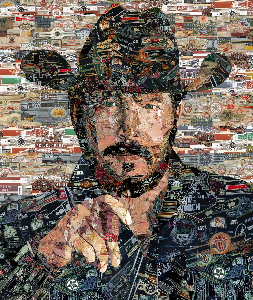 Rip Wheeler Smoking Cigar Cigar Band Art Yellowstone Actor Cole Hauser ...