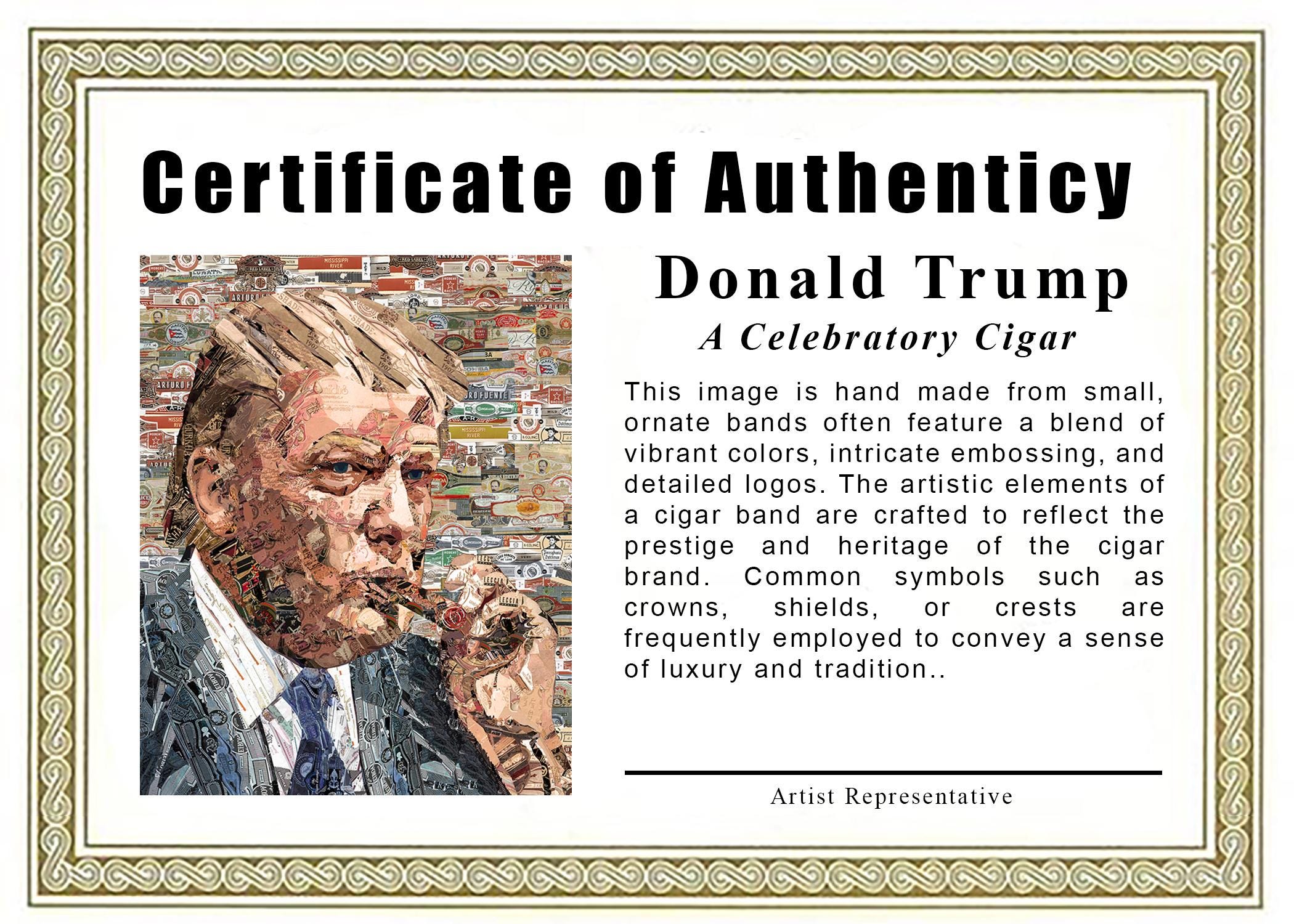 Donald Trump - Cigar Band Art - President Celebration Portrait - Framed ...