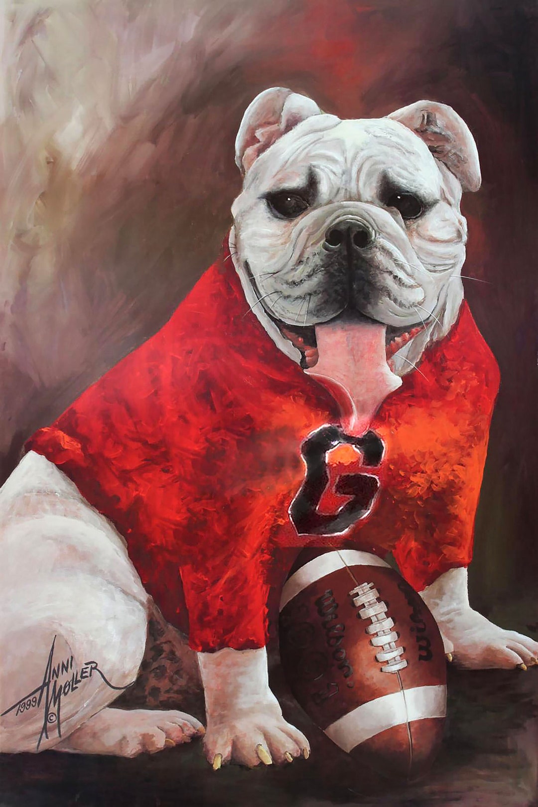 Georgia Bulldog UGA Canvas Artwork by Anni Moller, Animal Wall Decor ...