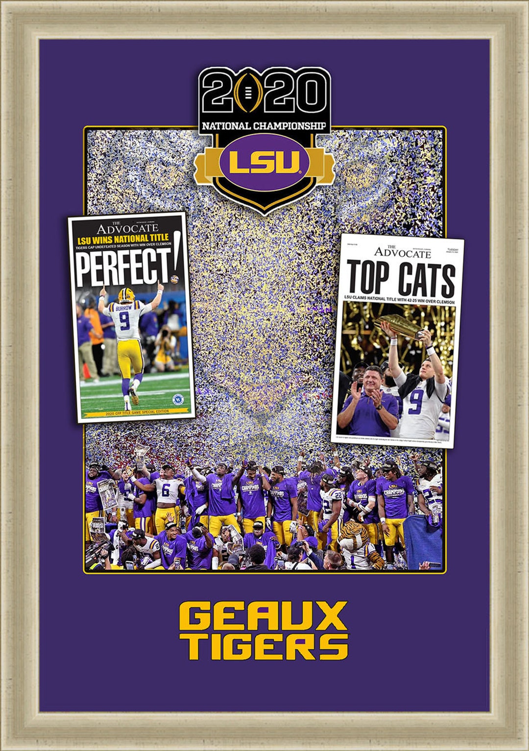 LSU Wins 2019-20 Cfp National Championship 23 BY 33 BY 1 Deep Framed ...