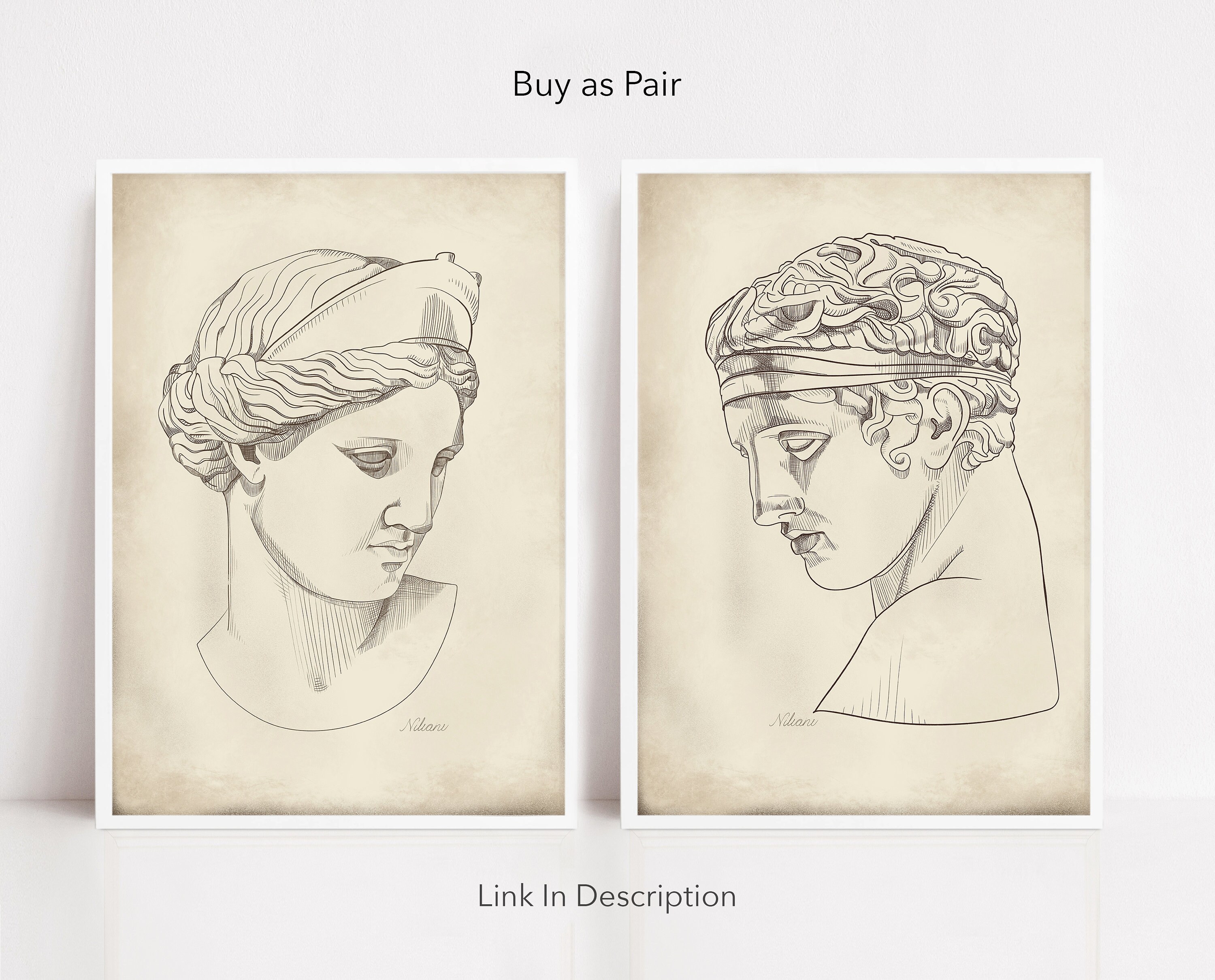18th Century Italian Male Bust Drawing Digital Ancient Greek - Etsy