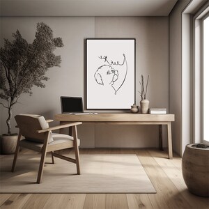 Bichon Line Wall Art, Dog Lovers Gift, Minimalist One Line Drawing ...