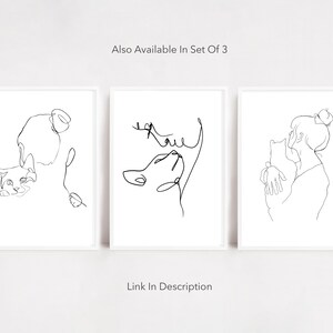 Cat Girl Outline Wall Art Print, Printable Digital Download Black ...