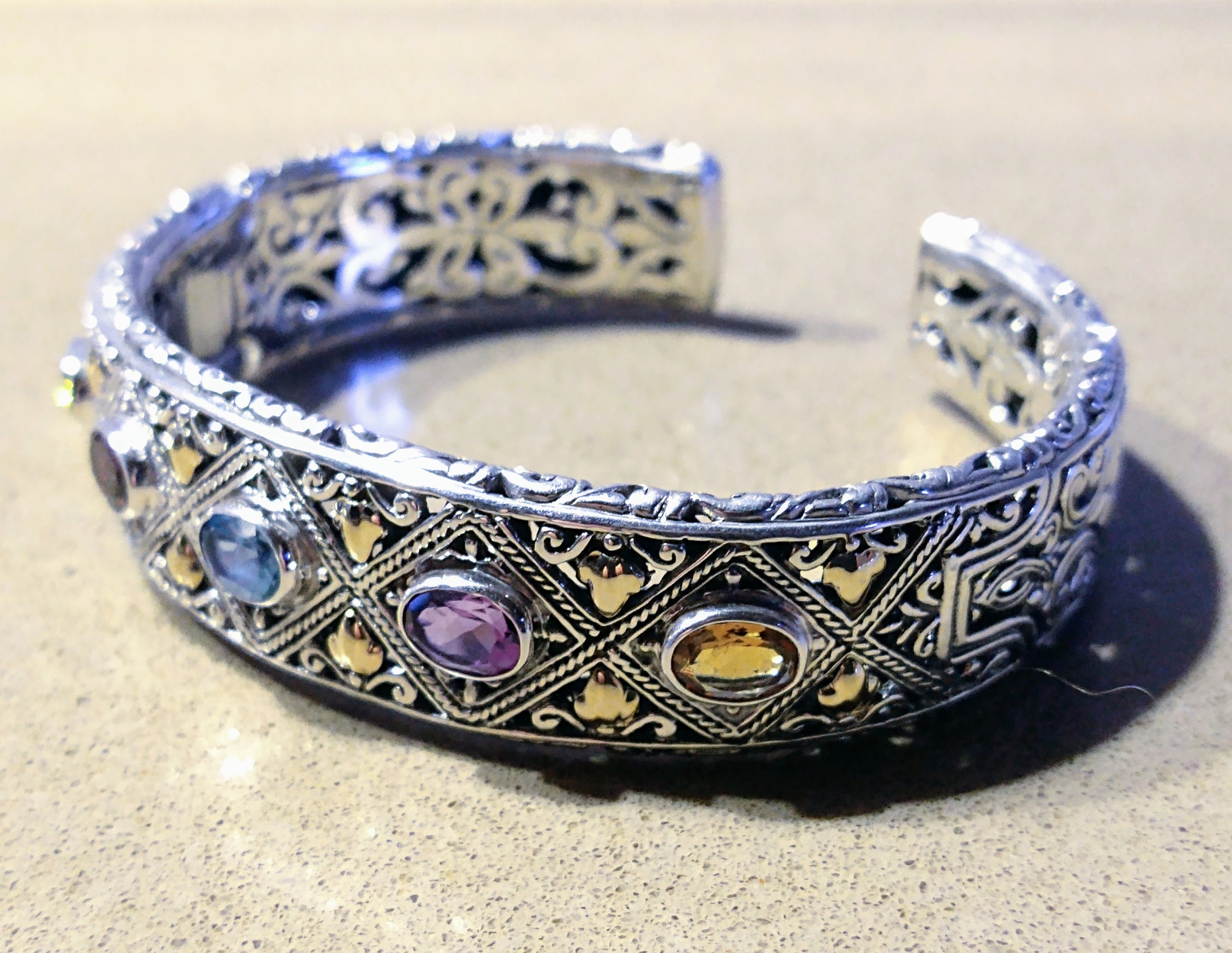 Robert Manse Multi Gemstone Sterling Silver With 18k Solid Gold Accent ...