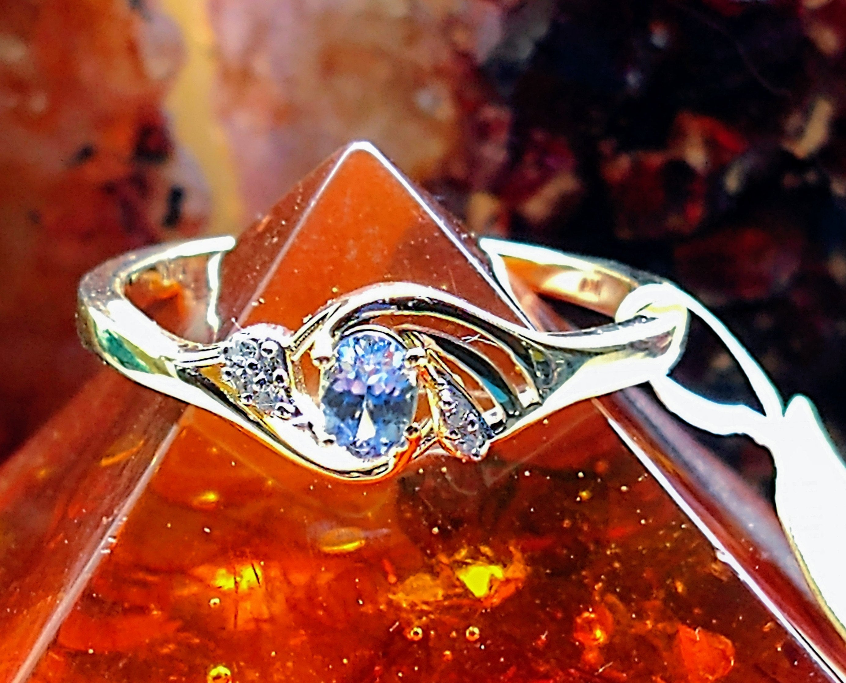 Benitoite Engagement Ring