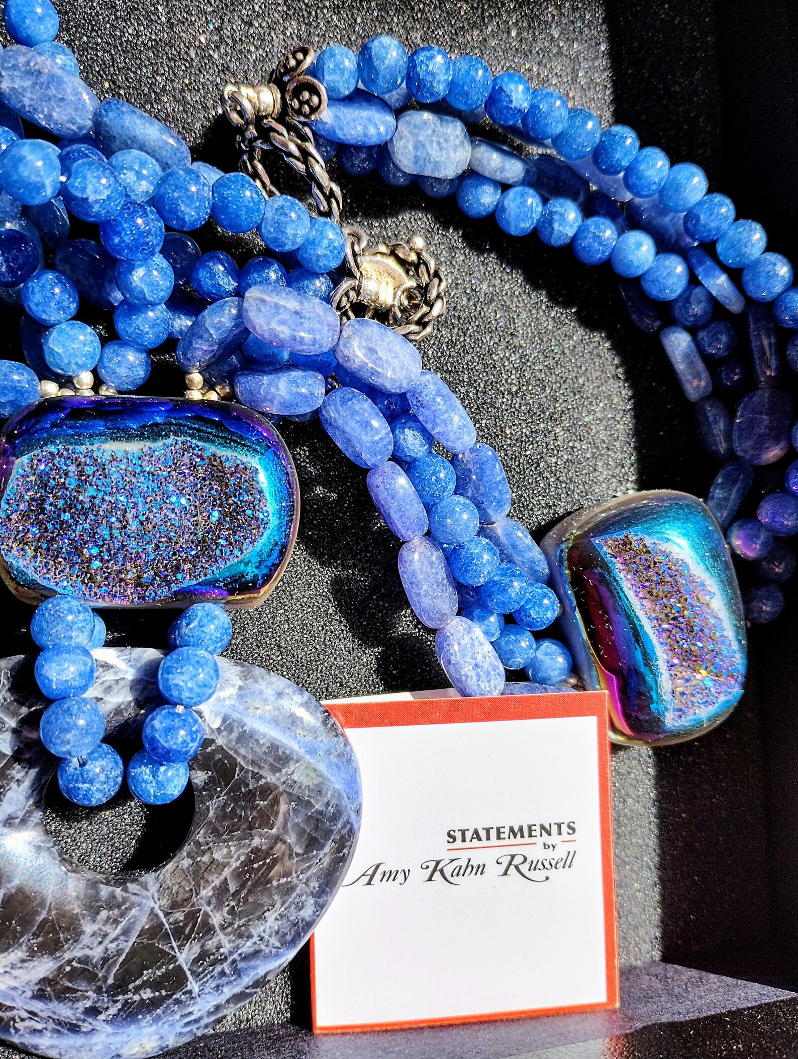 Amy Kahn Russell Statements Four Strand Blue Kyanite ,purple Druzy ...
