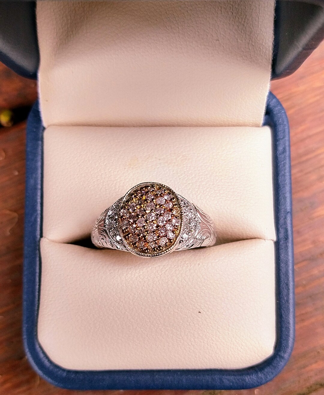 Generations 1912 14K White Gold 0.57ct Genuine Pink Argyle & White and ...