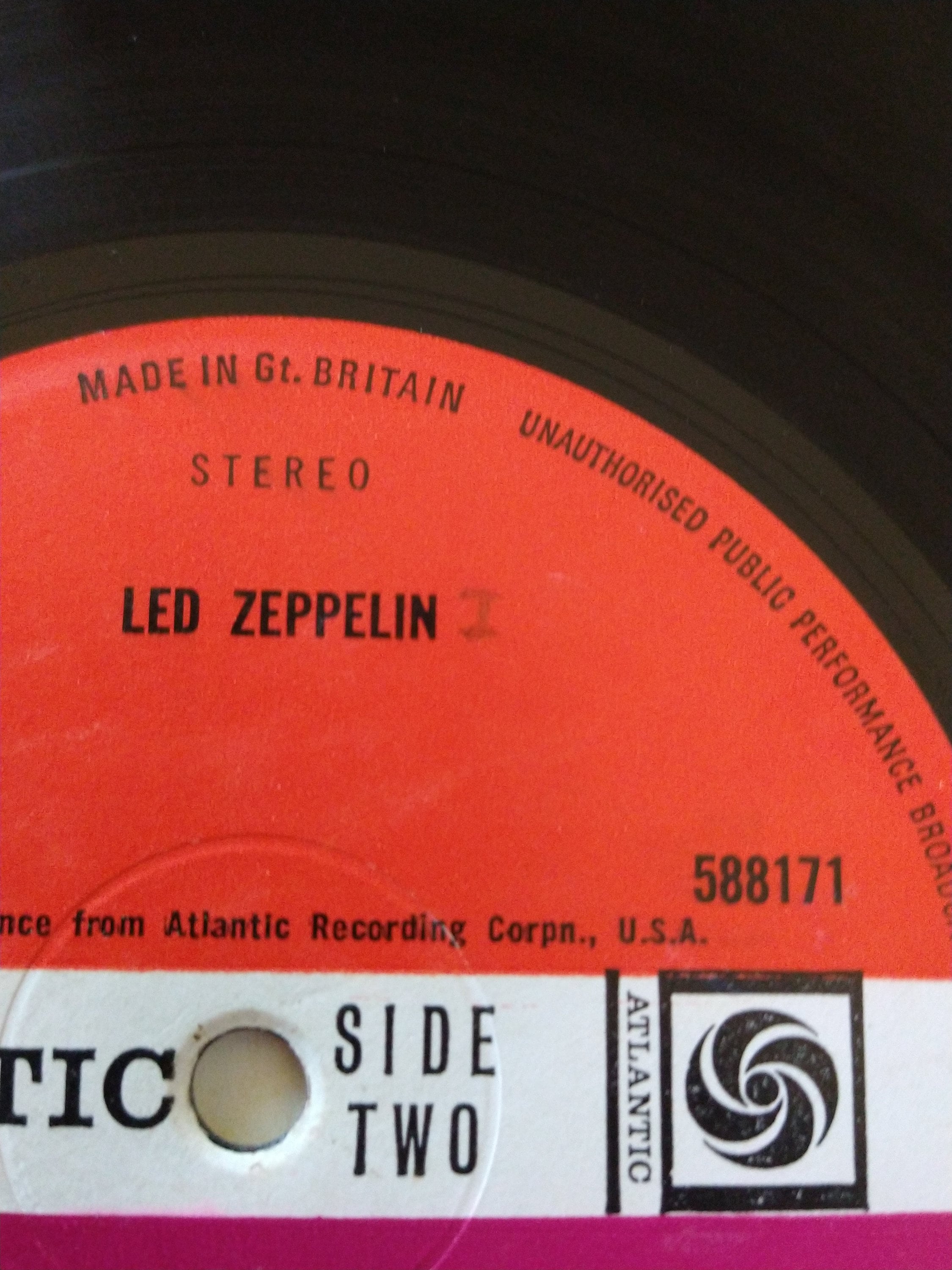 Led Zeppelin Turquoise 1969 First U.K Pressed LP 588171 Top Condition ...