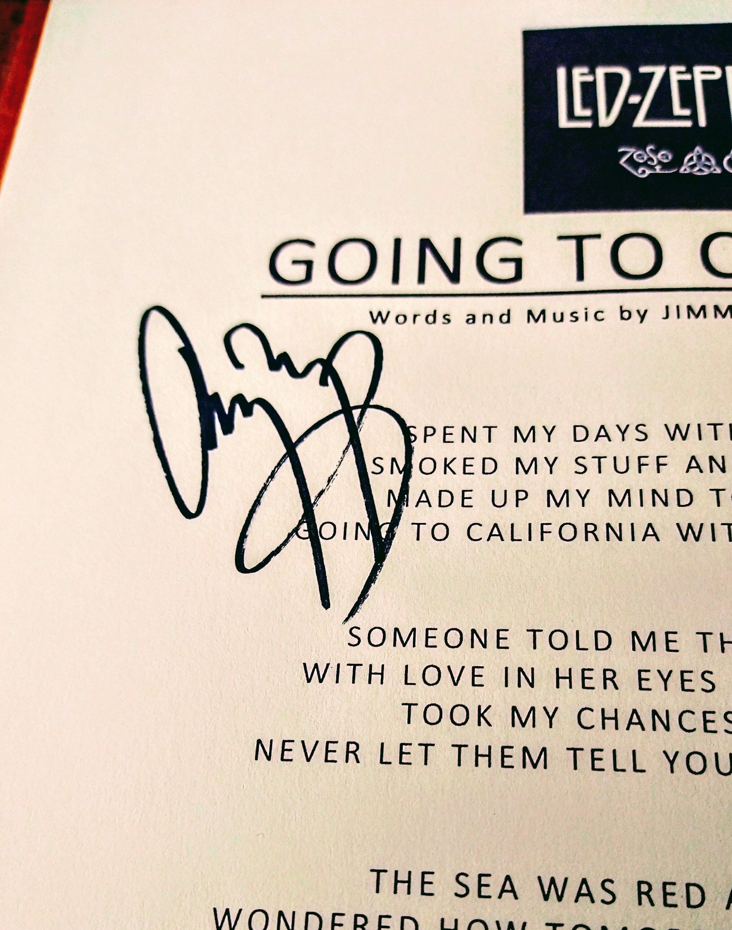 Led Zeppelin Very Rare Vintage Fully Autographed going TO California ...