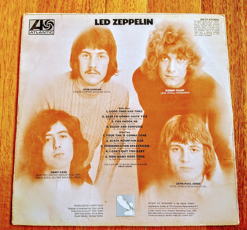 Led Zeppelin Turquoise 1969 First U.K Pressed LP 588171 Top Condition ...