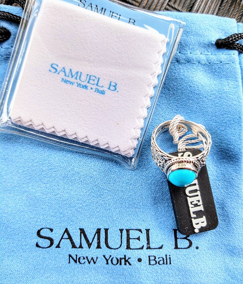 Samuel B Silver 2.50 Cwt. Sleeping Beauty Turquoise Oval Ring New - Etsy