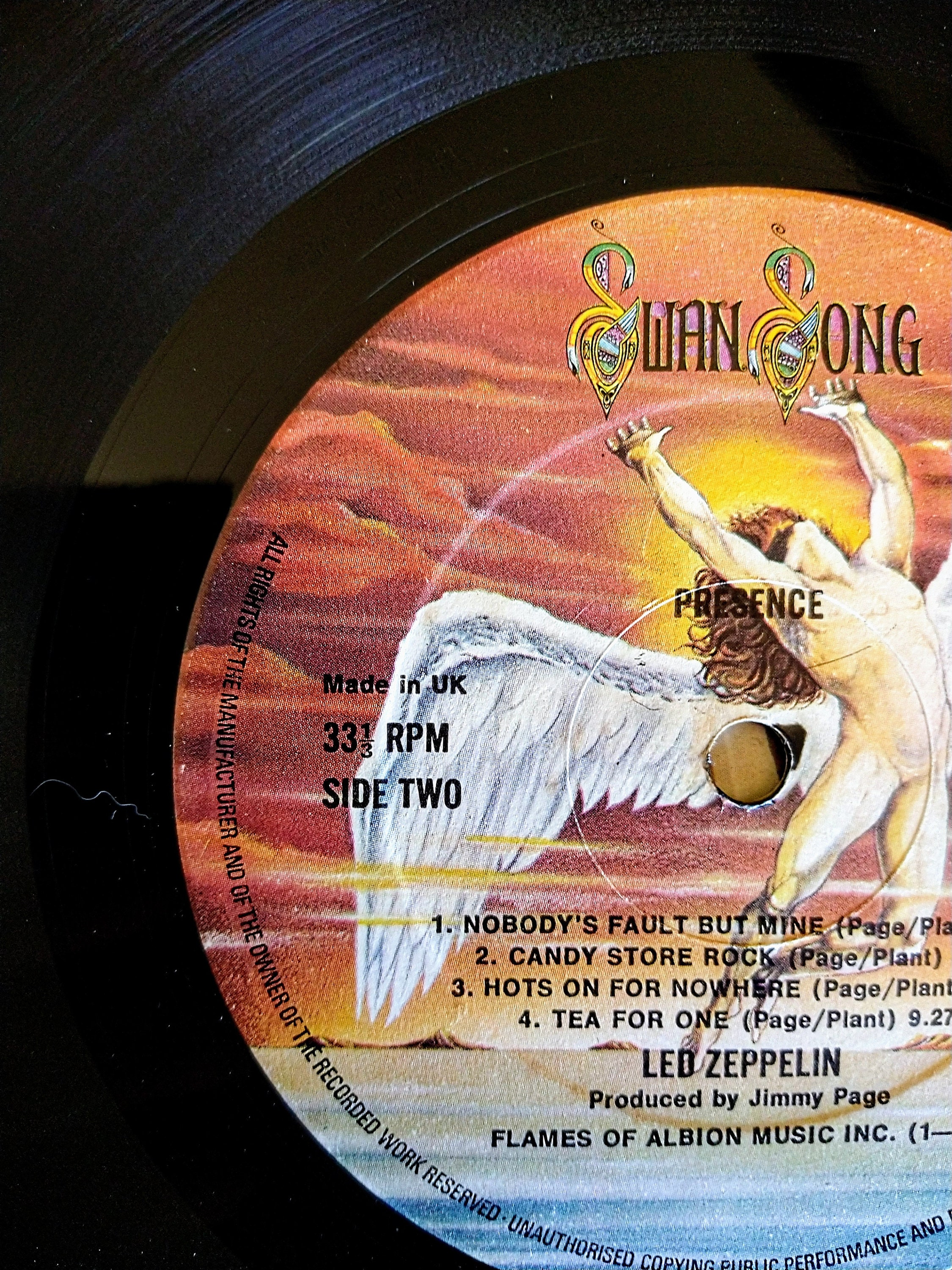 Led Zeppelin "presence" Genuine Fully Hand Signed by All 3 Members With ...