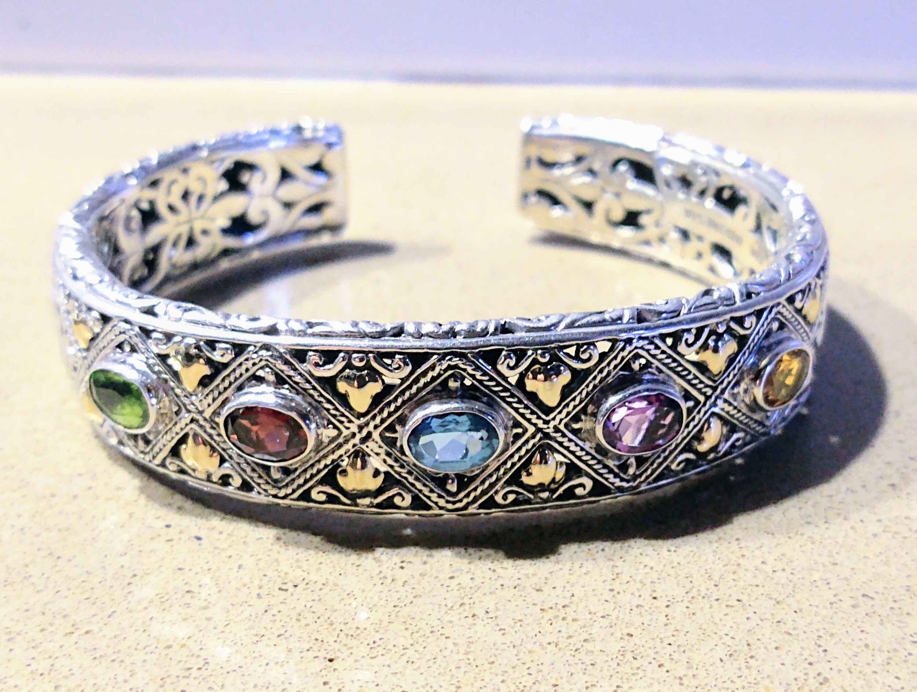Robert Manse Multi Gemstone Sterling Silver With 18k Solid Gold Accent ...