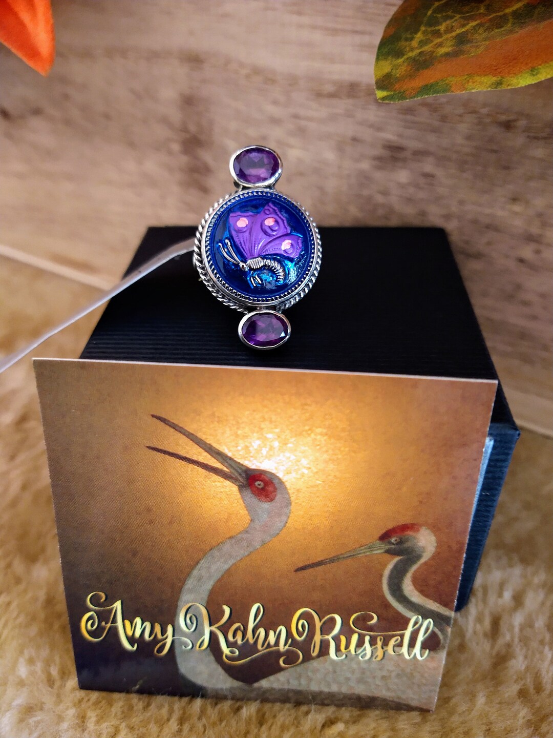 Amy Kahn Russell 13.2ct Gemstones Butterfly Ring Sterling Silver Size7 ...