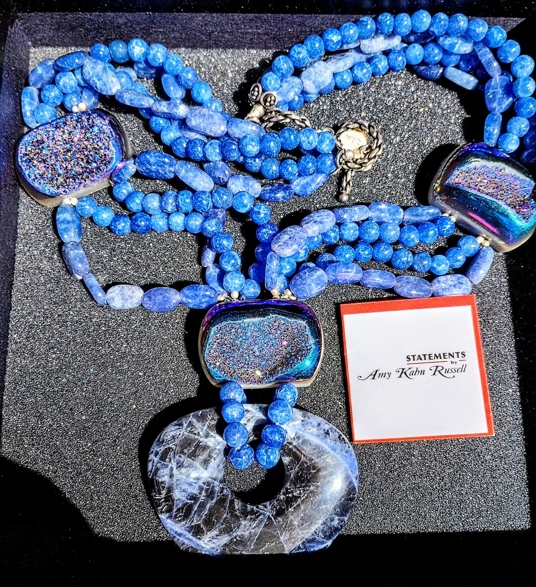 Amy Kahn Russell Statements Four Strand Blue Kyanite ,purple Druzy ...