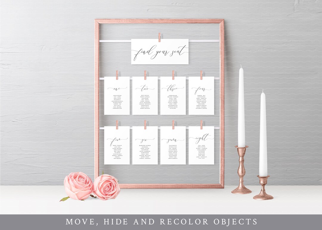Wedding Table Plan Mockup / Seating Plan Mockup / Mockup for Printables ...