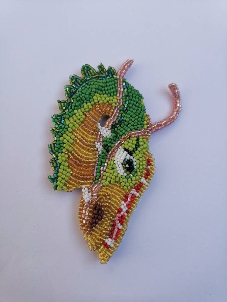 GORBASH GREEN DRAGON Flight of Dragons Peter Dickinson Beaded ...