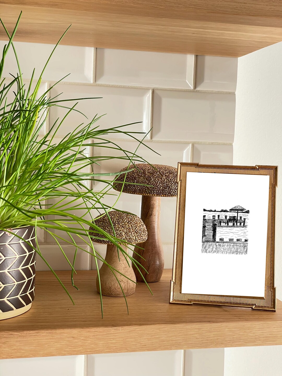 Minimalist Dock & River Line Drawing – Instant Download - Etsy