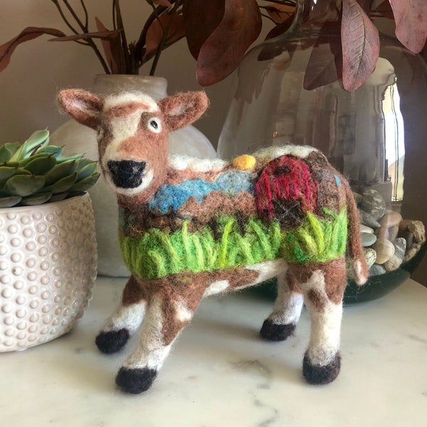 Felt Cow - Etsy