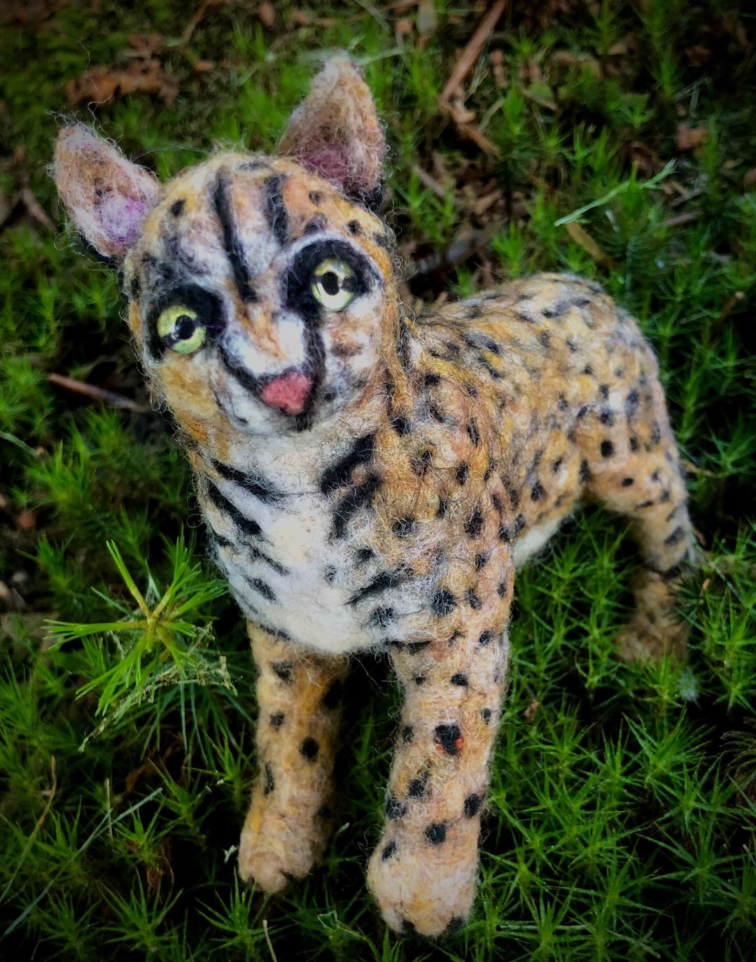Felted Bobcat, Wool Sculpted Bobcat, Bobcat Art, Bobcat Ornament, Red ...