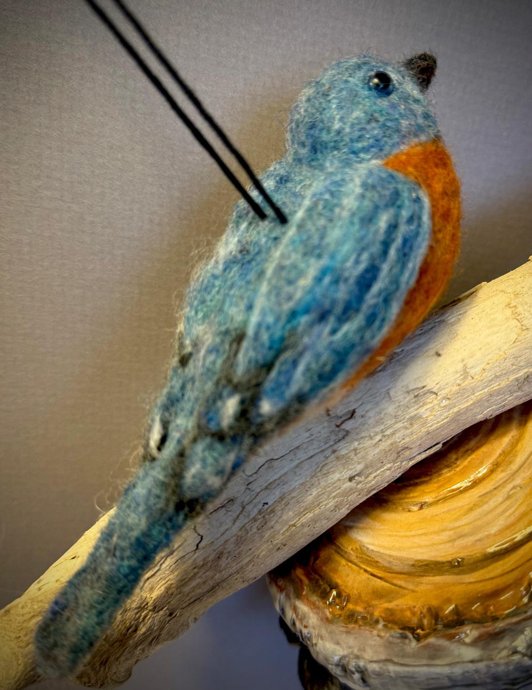 Bluebird Felted, Wool Bird Art, Bluebird Ornament, Bluebird Sculpture ...