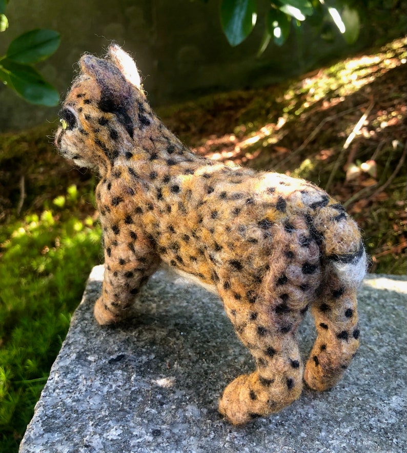 Felted Bobcat, Wool Sculpted Bobcat, Bobcat Art, Bobcat Ornament, Red ...