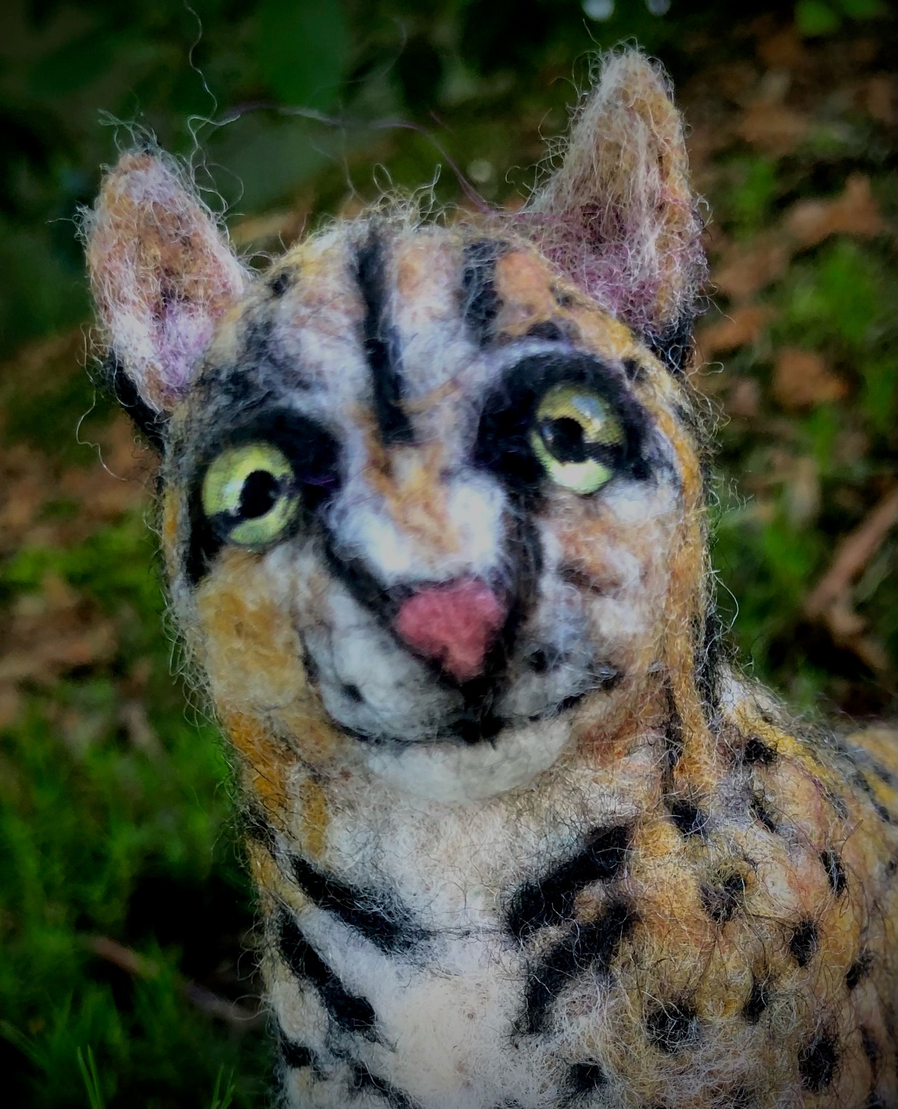 Felted Bobcat, Wool Sculpted Bobcat, Bobcat Art, Bobcat Ornament, Red ...