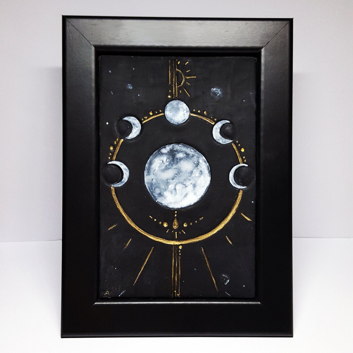Moon Frame in Relief, Full Moon Decoration and Lunar Cycle, Astrology ...