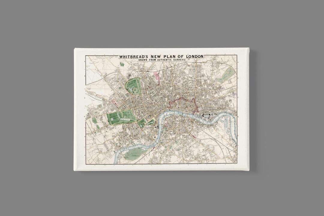 Vintage London Map Print, Whitbread’s New Plan of London 1853 Poster ...