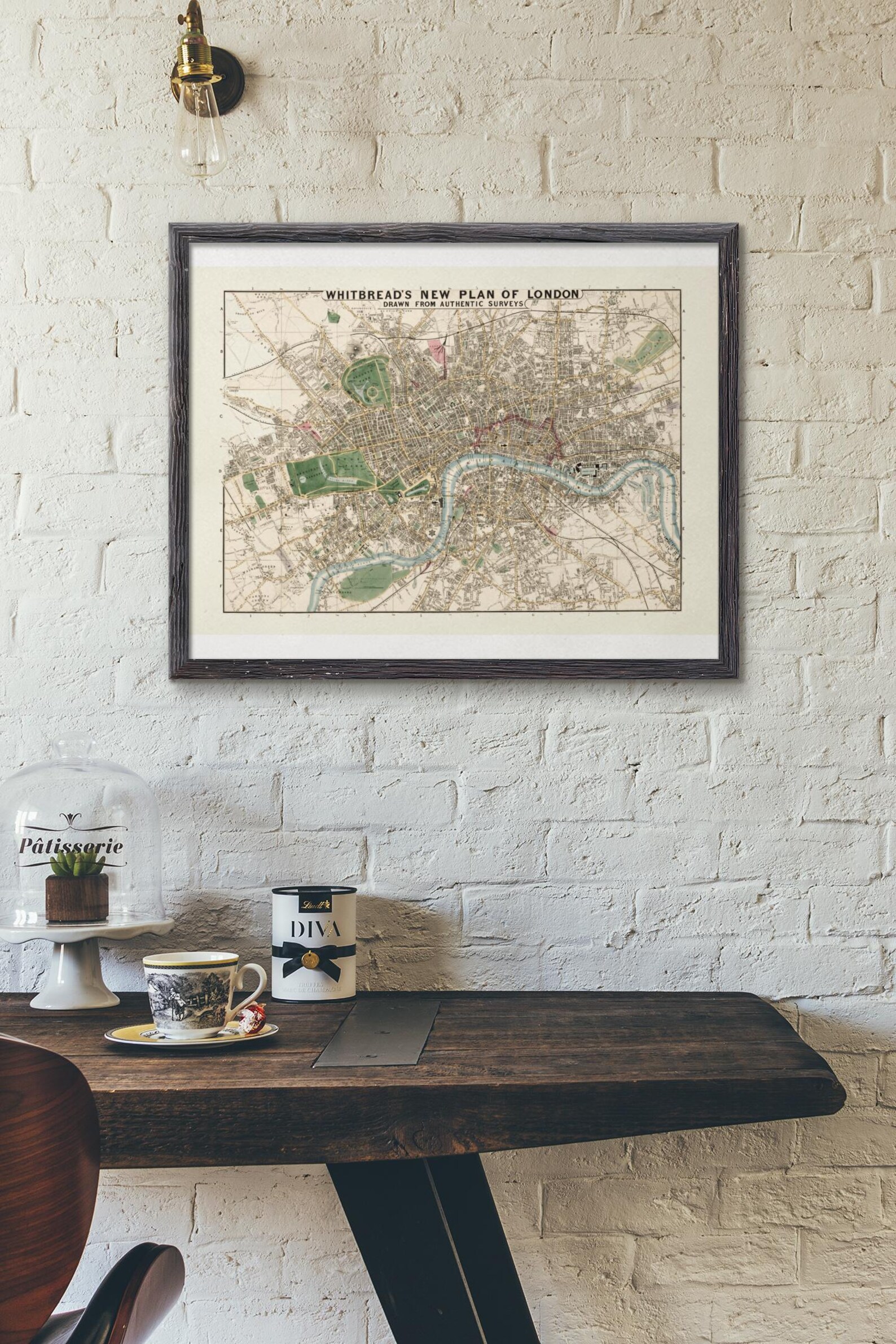 Vintage London Map Print, Whitbread’s New Plan of London 1853 Poster ...