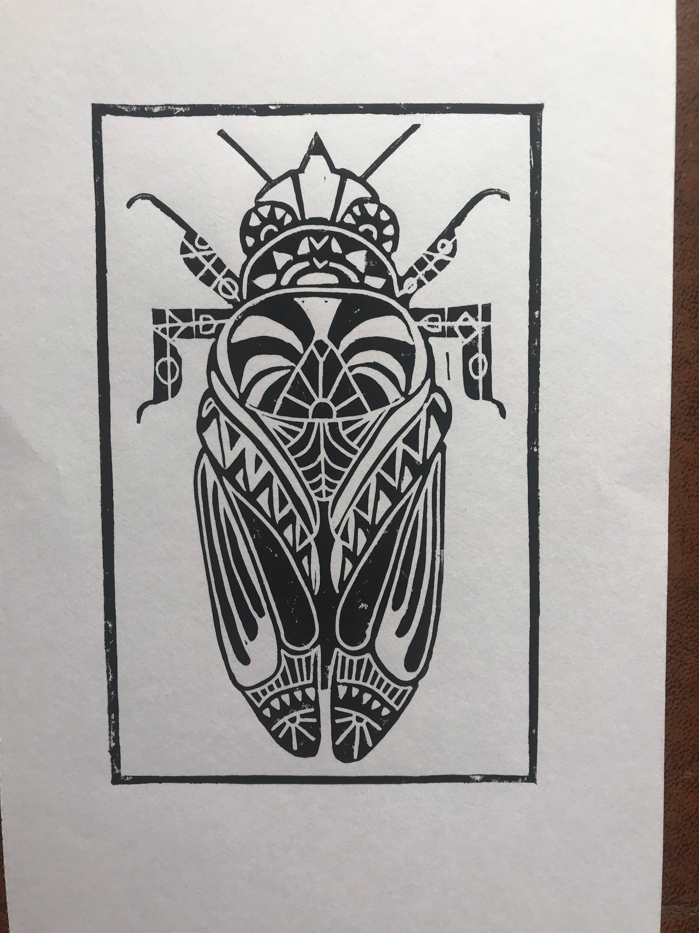 Lino Print Bug Art Deco Bug Illustration Hand Carved - Etsy UK