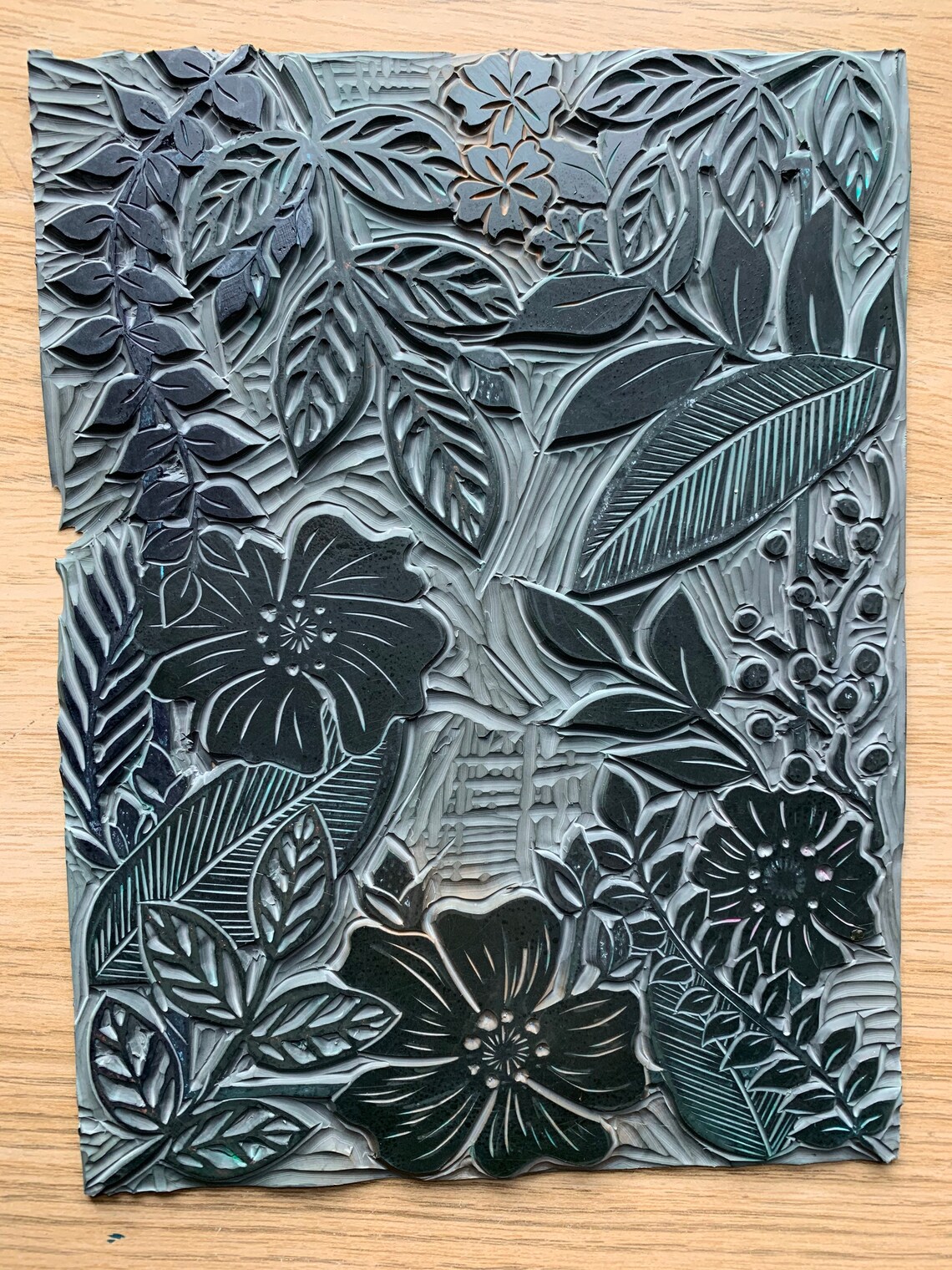 Jungle Print Jungle Lino Print. Jungle Print Illustration. - Etsy