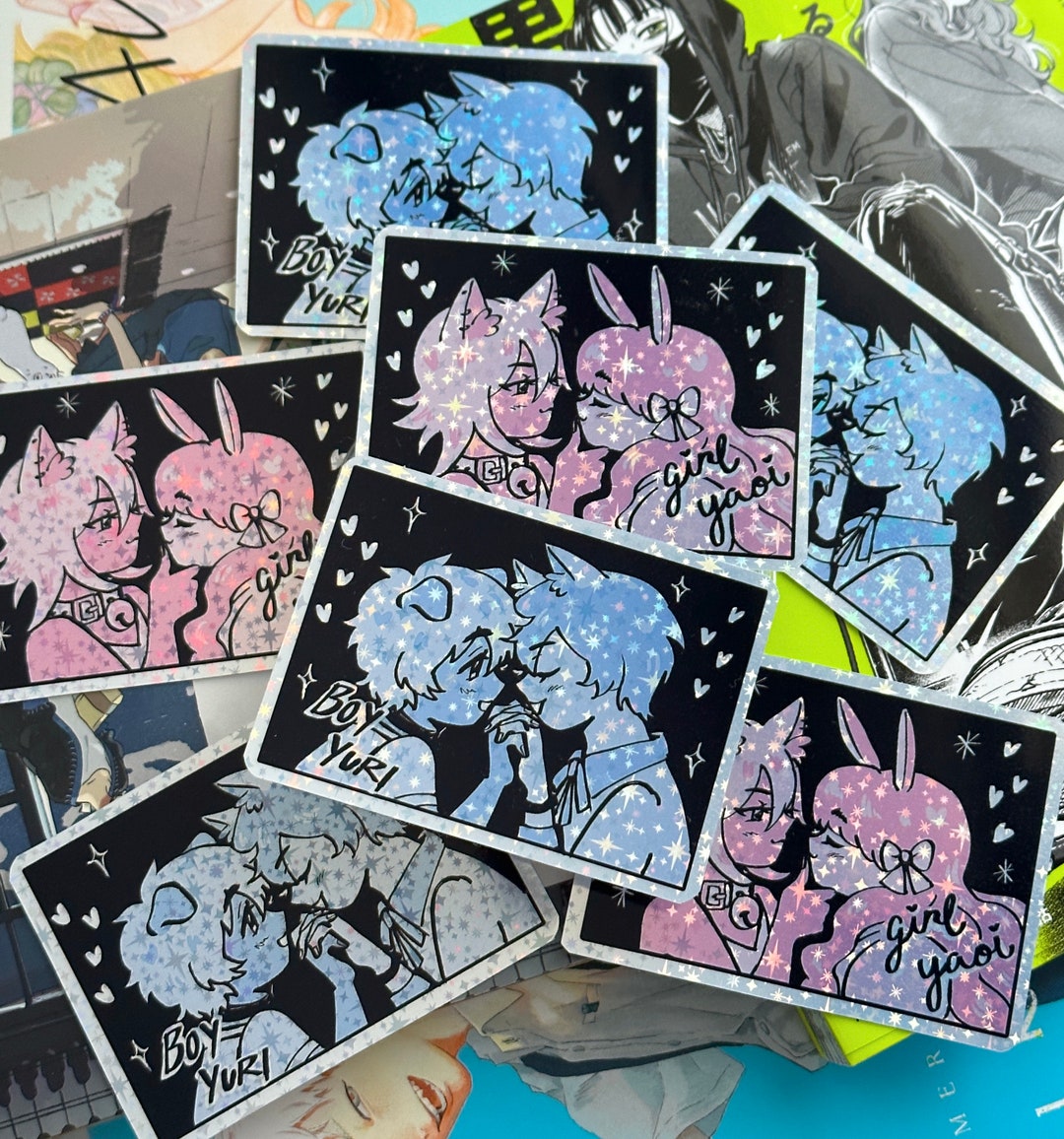 Girl Yaoi and Boy Yuri Original Holo Stickers - Etsy