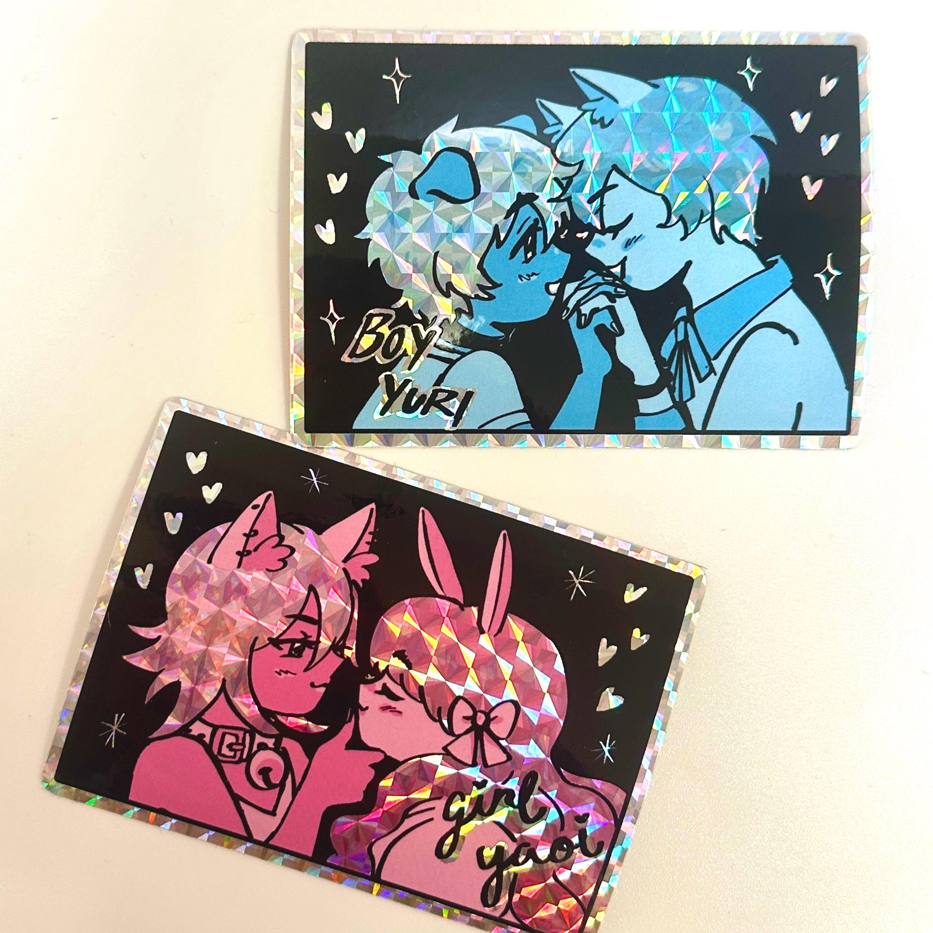 Girl Yaoi and Boy Yuri Original Holo Stickers - Etsy