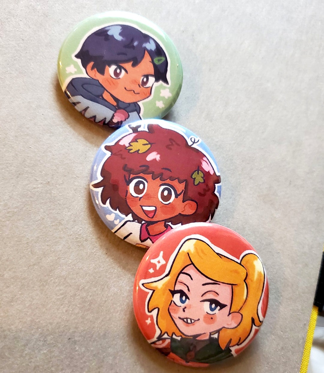 Trio Pin Buttons - Etsy
