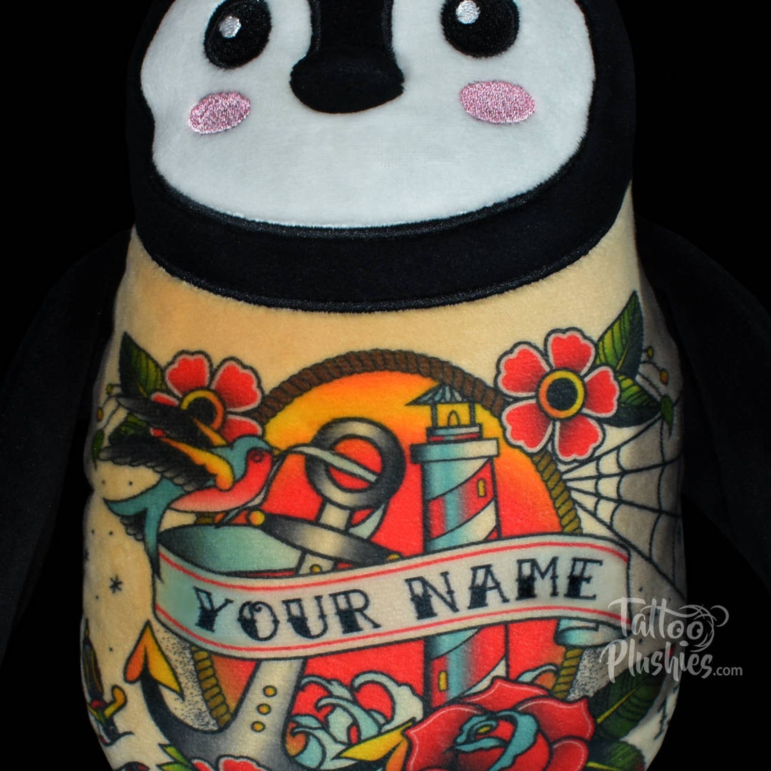 Personalized Tattoo Plushie Penguin Small Personalized Gift - Etsy